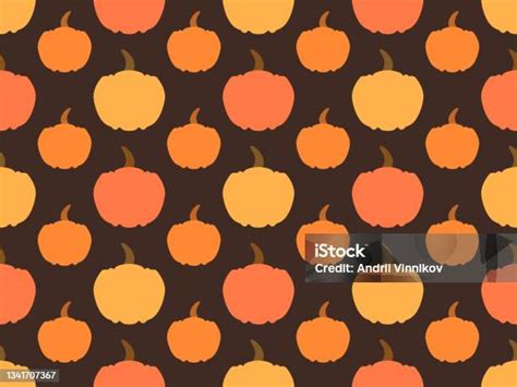 호박 매끄러운 패턴 호박 할로윈과 추수 감사절디자인으로 가을 배경 포장지 배너 포스터 및 광고 자료에 대한 배경 벡터 일러스트레이션 10월에 대한 스톡 벡터 아트 및 기타