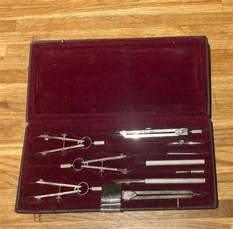 Vintage 1950s Technical Drawing Draftsman Instruments Set £1200