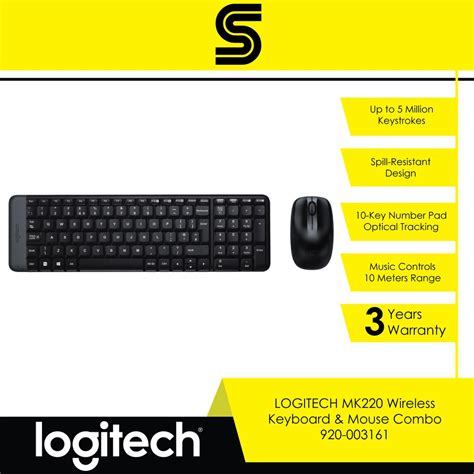 Logitech Mk220 Wireless Keyboard And Mouse Combo 920 003161 Shopee