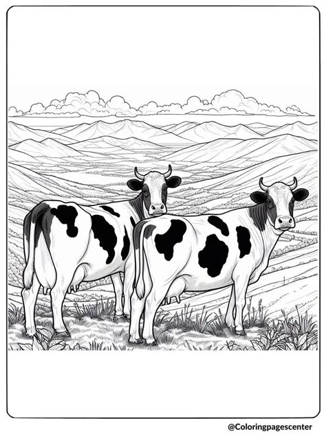 Kawaii Cow Coloring Pages