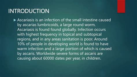 Ascariasis Presentation Pptx