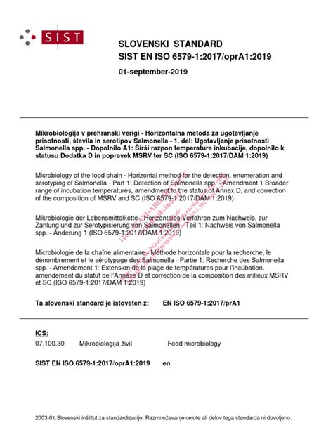 Sist En Iso 6579 1 2017 Opra1 2019 Pdf