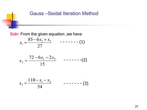 Numerical Methods Iterative Methodsindirect Method Ppt