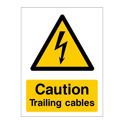 Caution Trailing Cables Sign British Safety Signs