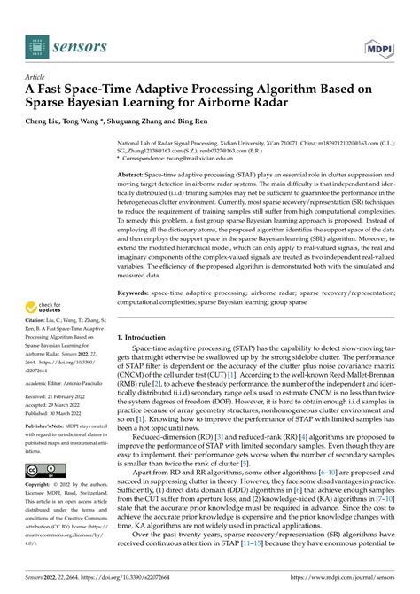 pdf a fast space time adaptive processing algorithm based on sparse