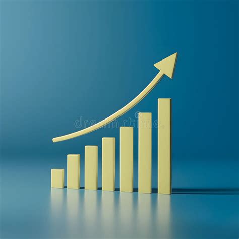 A Sleek Bar Chart Showing Rising Trend On Blue Gradient Background Stock Illustration