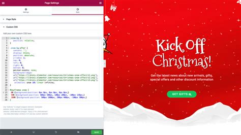 How To Create A Christmas Snow Effect In Elementor