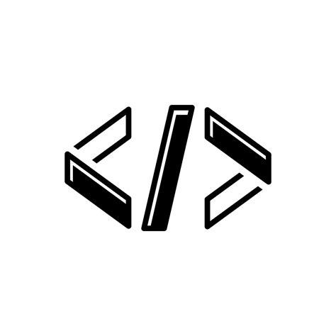 Black And White Coding Icon On Isolated Background 10140091 Vector Art At Vecteezy