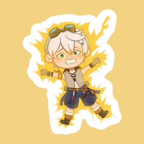Bennett Sticker Kawaii Chibi Genshin Impact Waterproof Weatherproof Etsy