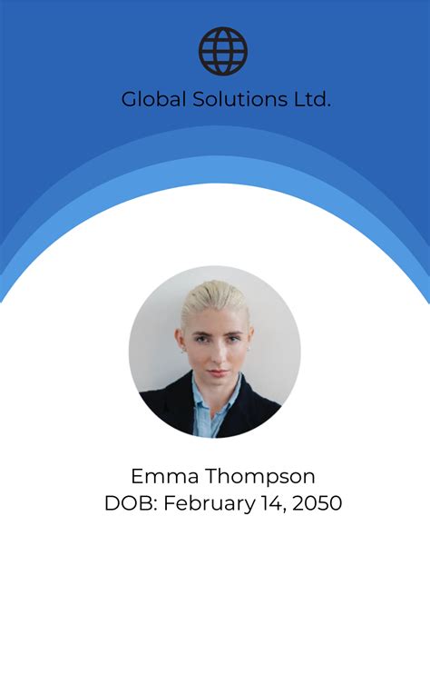 Free Format Id Card Template To Edit Online