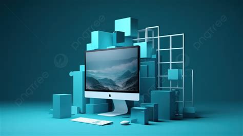 3d Rendered Landing Page Template Featuring An Open Book Computer Displaying Web Design