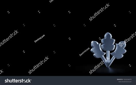 3d Rendering Frosted Glass Symbol Three Stock Illustration 1924236479