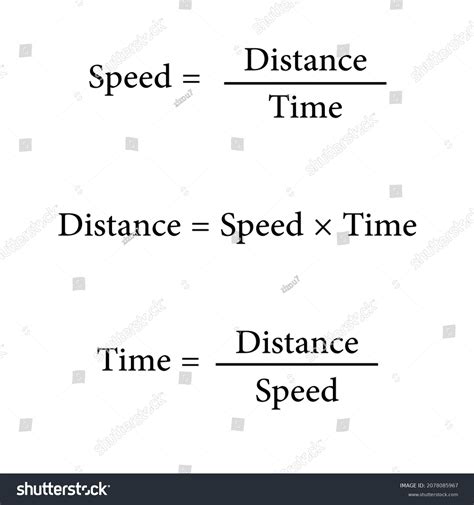 Speed Distance Time Formulas Physics Stock Vector Royalty Free 2078085967 Shutterstock