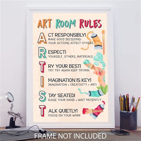 Art Room Rules Art Class Rules New Version