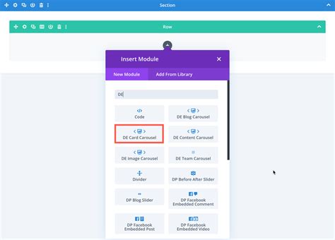 de card carousel divi extended documentation
