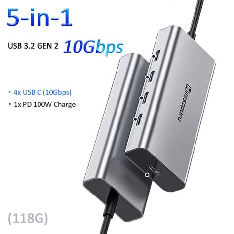 Minisopuru HUB USB C Hub Гбит с Концентратор USB Type C на USB PD Вт Адаптер для
