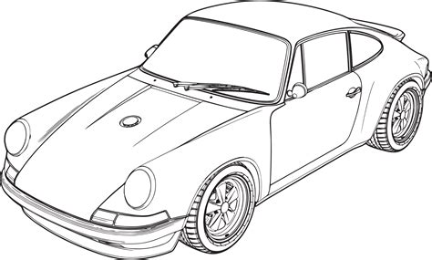 Раскраска Машина Порш 911 распечатать - Flomasters