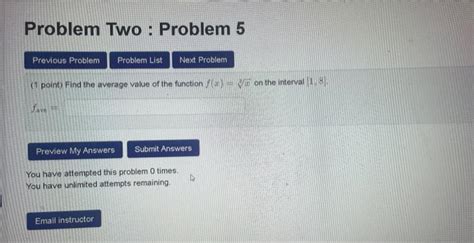 solved 1 point find the average value of the function