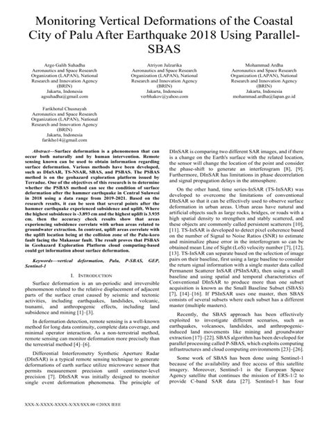 Monitoring Vertical Deformations Of The Coastal City Of Palu After Earthquake 2018 Using