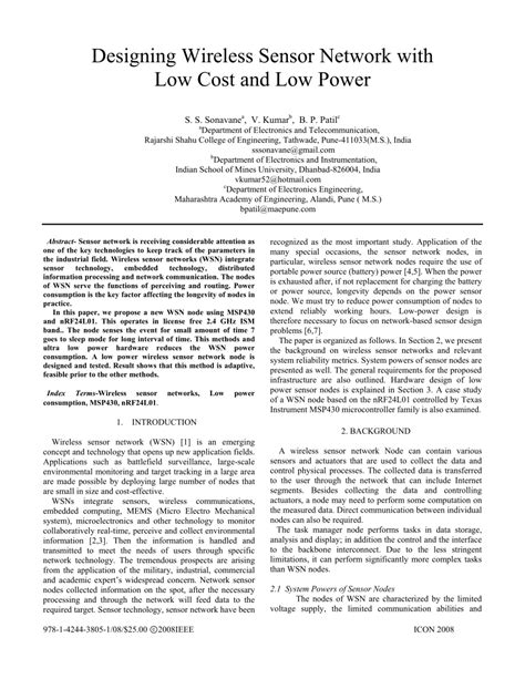 Pdf Designing Wireless Sensor Network With Low Cost And Low Power