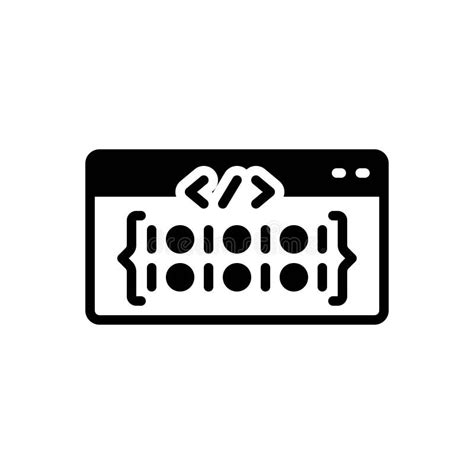 Black Solid Icon For Programming Language Programming And Coding Stock