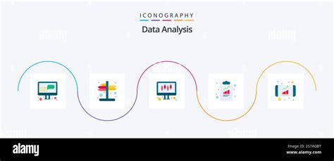 Data Analysis Flat 5 Icon Pack Including Chart Seo Computer Check