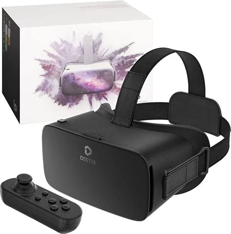 DESTEK V5 VR Headset for Phone, 110°FOV HD Anti-Blue Lenses Virtual ...