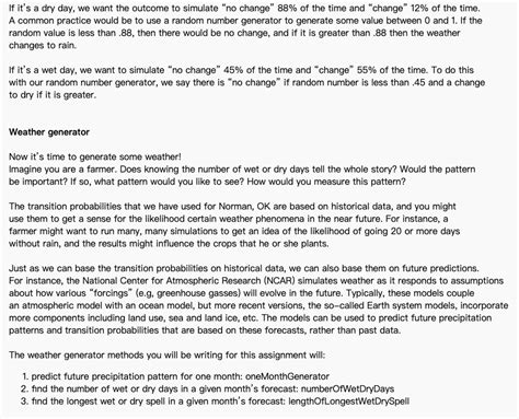 Solved Overview A Weather Generator Produces A Synthetic”