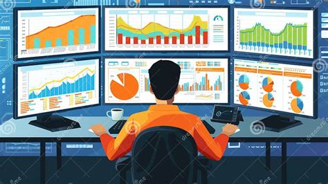 Worker Looking At Customer Behavior Chart While Analyzing At Computer
