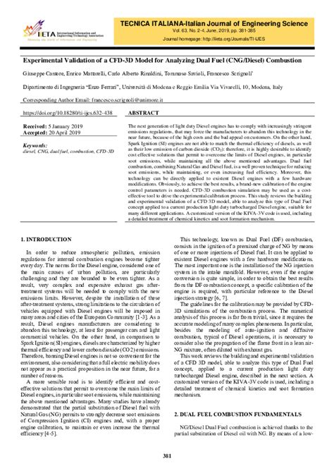 Pdf Experimental Validation Of A Cfd 3d Model For Analyzing Dual Fuel