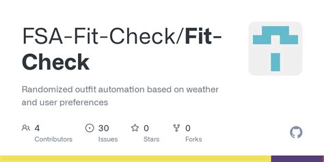 GitHub FSA Fit Check Fit Check Randomized Outfit Automation Based On Weather And User Preferences