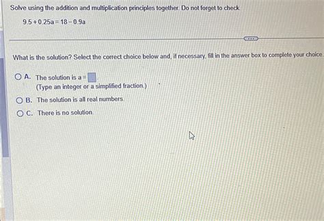 solved solve using the addition and multiplication