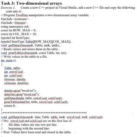 Solved Task 3 Two Dimensional Arravs Exercise I Create A
