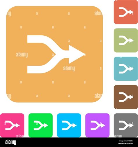 Merge Arrows Flat Icons On Rounded Square Vivid Color Backgrounds Stock Vector Image And Art Alamy