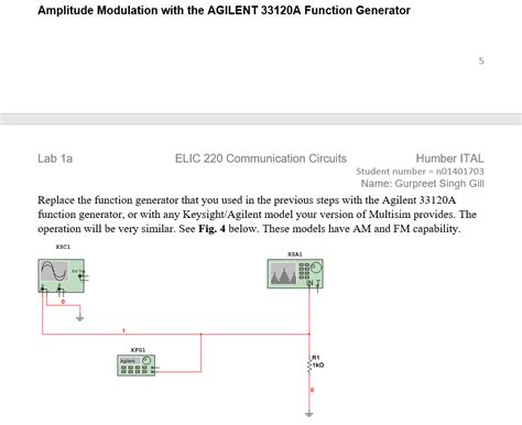 Amplitude Modulation With The AGILENT 33120A Function Chegg Com