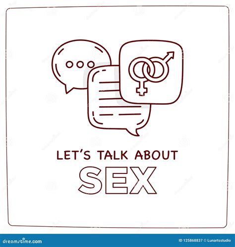 Let S Talk About Sex Doodle Illustration Dialog Speech Bubbles W Stock Illustration