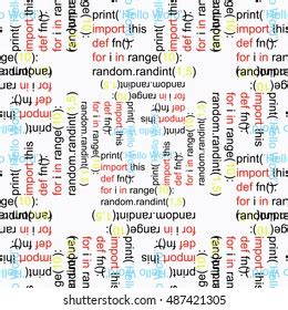 Seamless Pattern Python Programming Code On Stock Vector Royalty Free Shutterstock