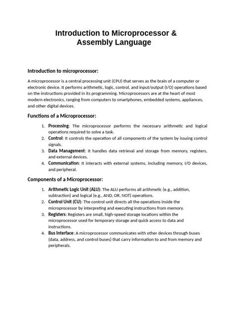 Microprocessor Lab Report Pdf Central Processing Unit Assembly