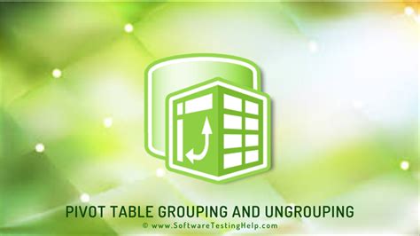 Pivot Table Grouping Ungrouping And Conditional Formatting