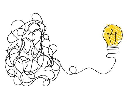 Premium Vector Lightbulb With Tangled Lines Problem Solving And