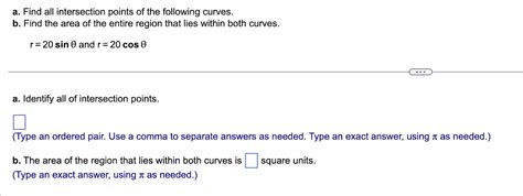 Solved A Find All Intersection Points Of The Following Chegg