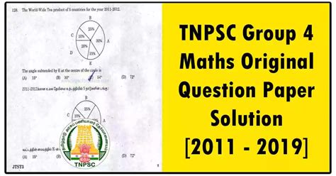 Tnpsc Group 4 Maths Original Question Paper Solution 2011 2019 Tnpsc Group 4 Maths Original Question Paper Solution 2011 2019