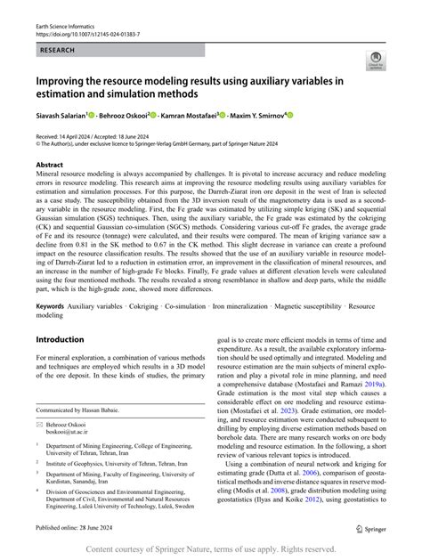 Improving The Resource Modeling Results Using Auxiliary Variables In Estimation And Simulation