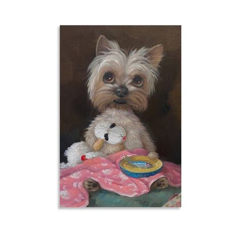 Alison Friend Whimsical Animal Portraits Pet Oil Painting Poster Cool