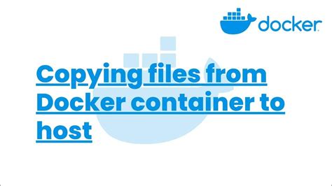 Copying Files From Docker Container To Host Docker Tutorials24 Youtube