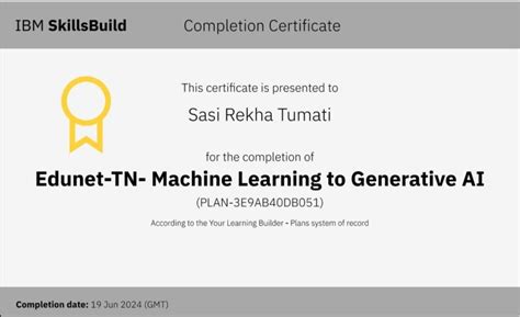 tumati sasi rekha on linkedin ibmskillbuild edunet ai