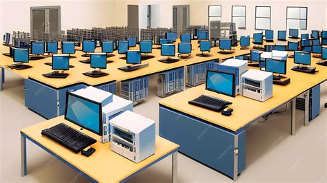 Premium Photo Lab With Computers And Servers Isometric Style