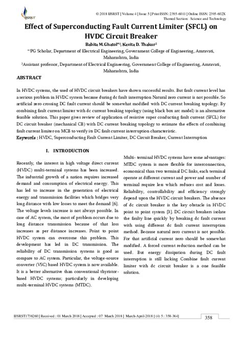 Pdf Effect Of Superconducting Fault Current Limiter Sfcl On Hvdc
