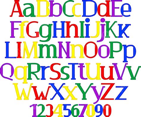 Gambar Selamat Huruf Abc Alfabet Warna Warni Baca Tanda Vektor Png