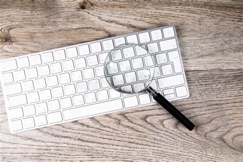 Magnifying Glass On The Keyboard Stock Image Image Of Lens Engine